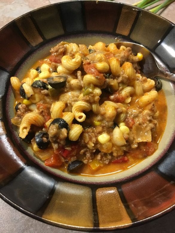 Easy Slow Cooker Taco Pasta