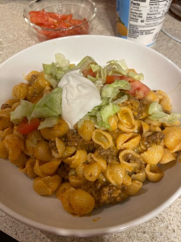 Cheesy Taco Pasta Shells!