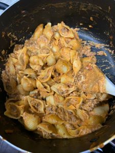 Creamy One-Pot Shells and Beef