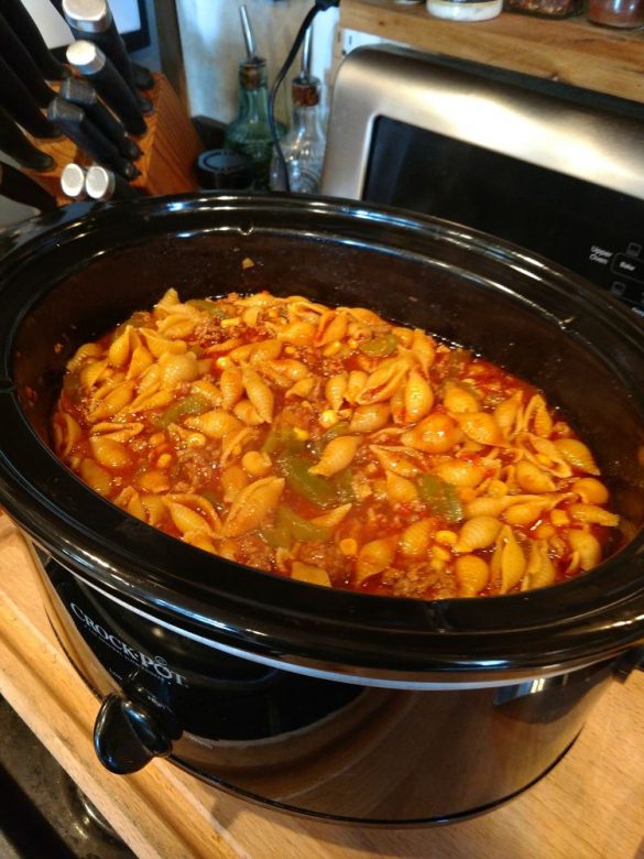 Easy Slow Cooker Taco Pasta