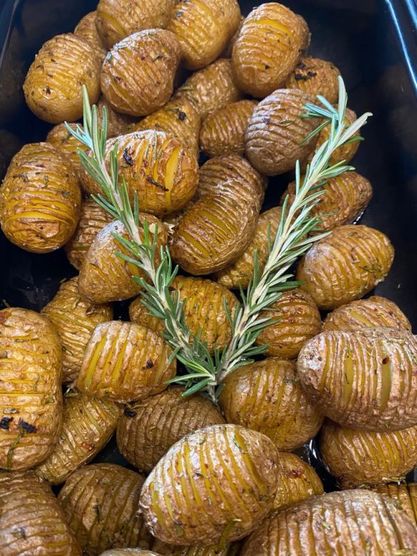 Rosemary + Garlic Mini Hasselback Potatoes