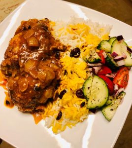 Persian Saffron Chicken (Zereshk Polo Ba Morgh)