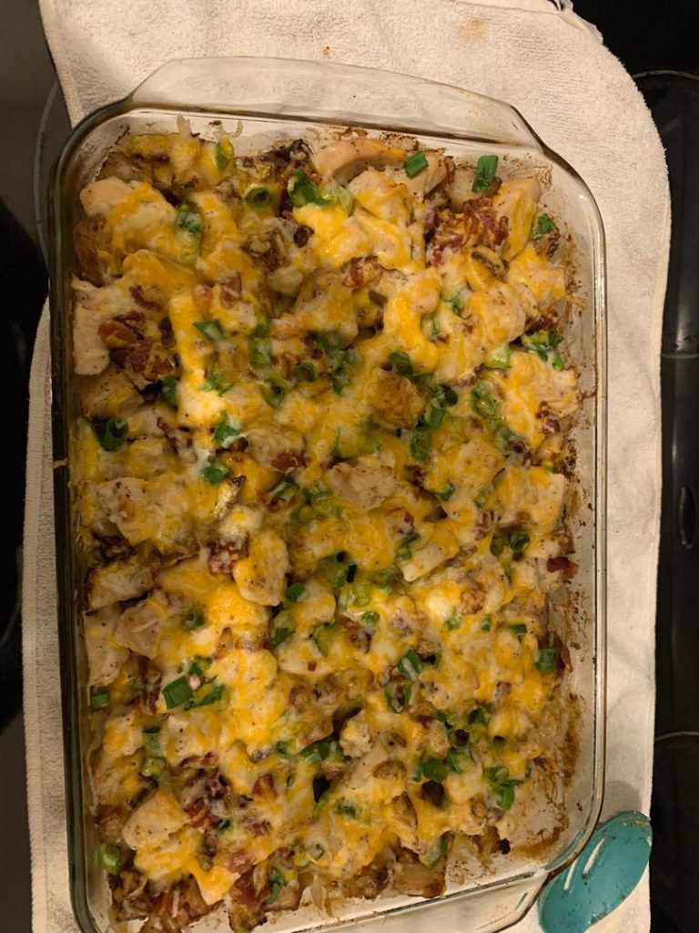 Chicken Bacon Ranch Potato Bake