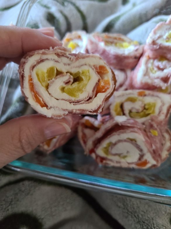 Salami and Cream Cheese Roll up