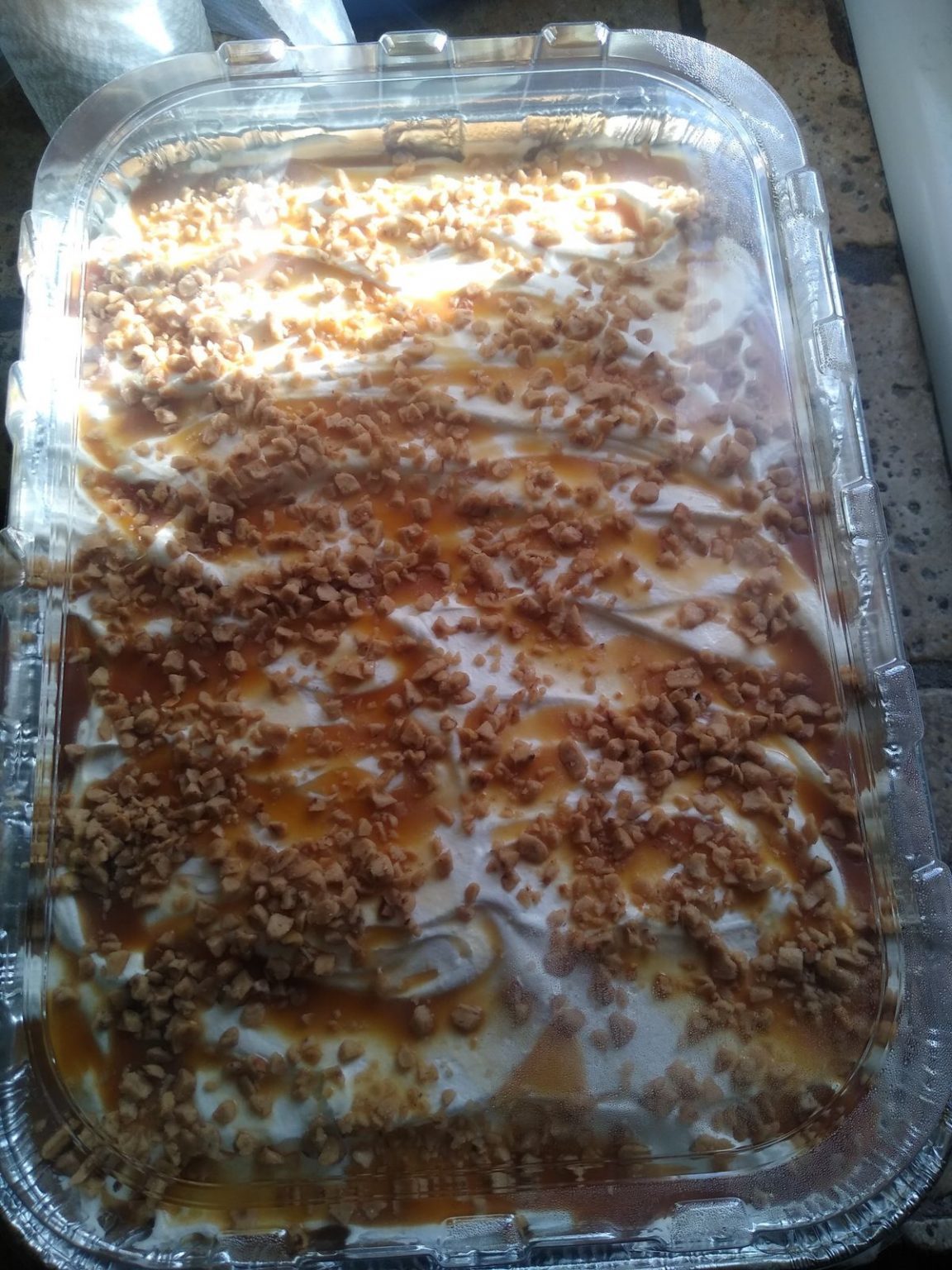 Toffee Butterscotch Poke Cake